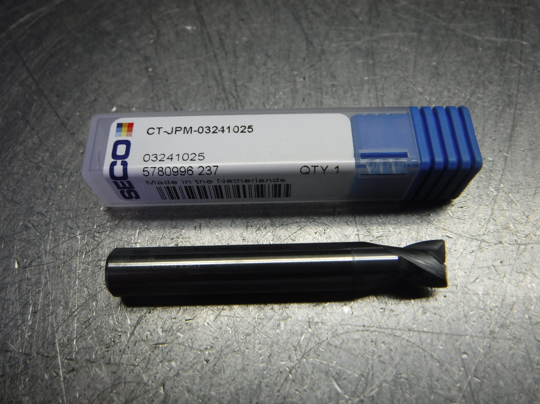 SECO 8mm 2 Flute Carbide Endmill 8mm Shank CT-JPM-03241025 - Superior Machine & Tool