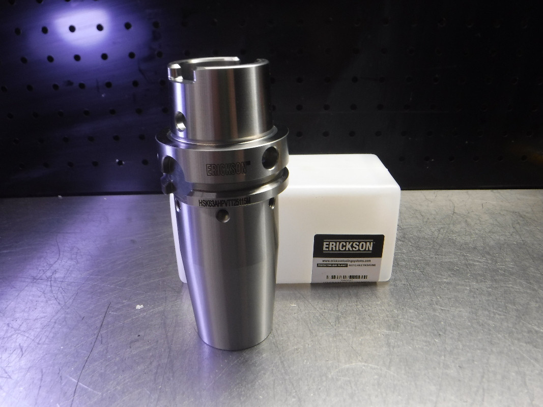 Erickson HSK63A 25mm Shrink Fit Tool Holder 115mm Pro HSK63AHPVTT25115M ...