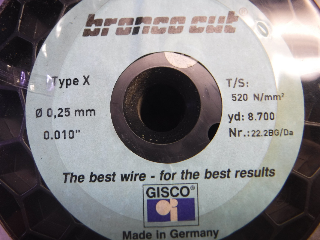 Bronco Cut 0.25mm / 0.010" Stratified X Type EDM Wire 8.3 Lbs Type X ...