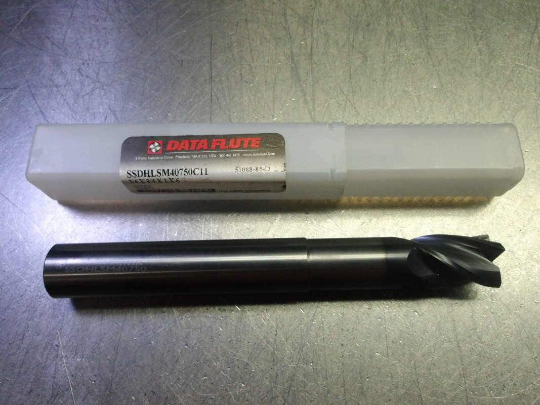 Data Flute 3/4" 4 Flute Carbide Endmill 3/4" Shank SSDHLSM40750C11 ...