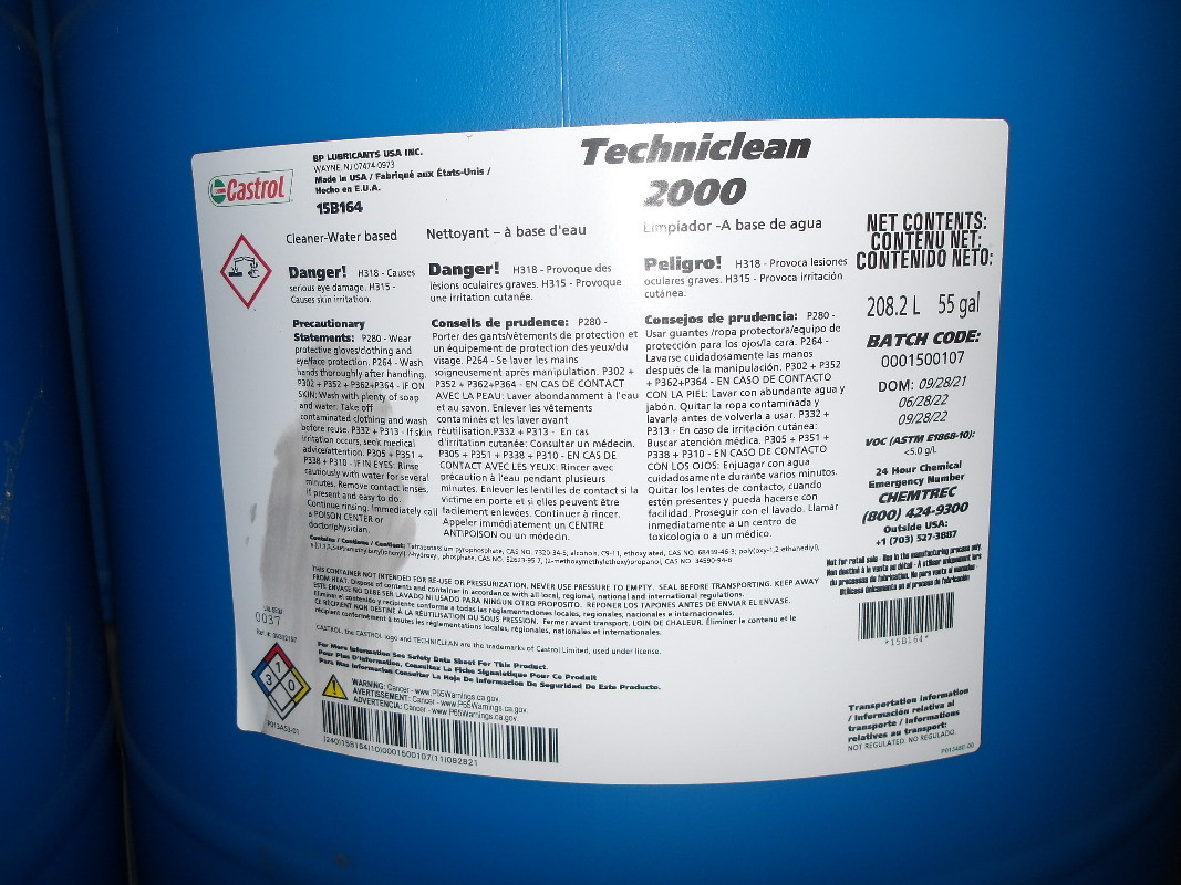 Castrol Techniclean 2000 Mild PH Floor Cleaner / Degreaser 55 gallon ...