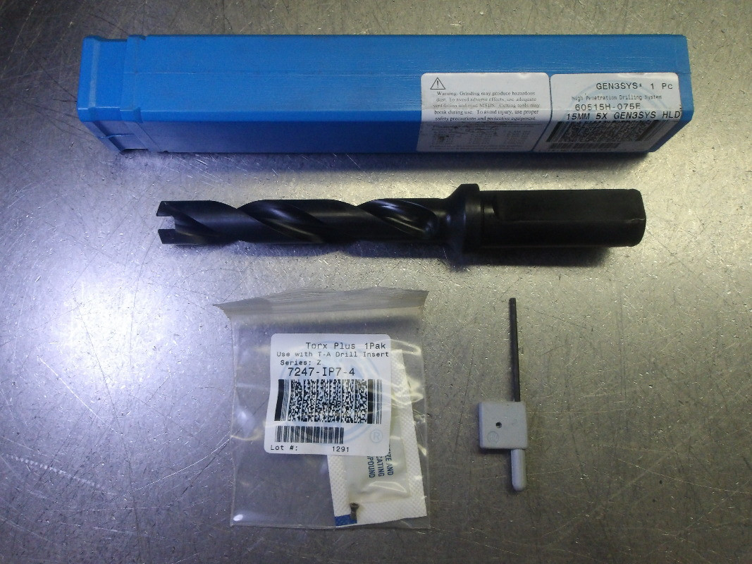 AMEC GEN3SYS 15mm Coolant Thru Indexable Drill 3/4" Shank 60515H-075F ...