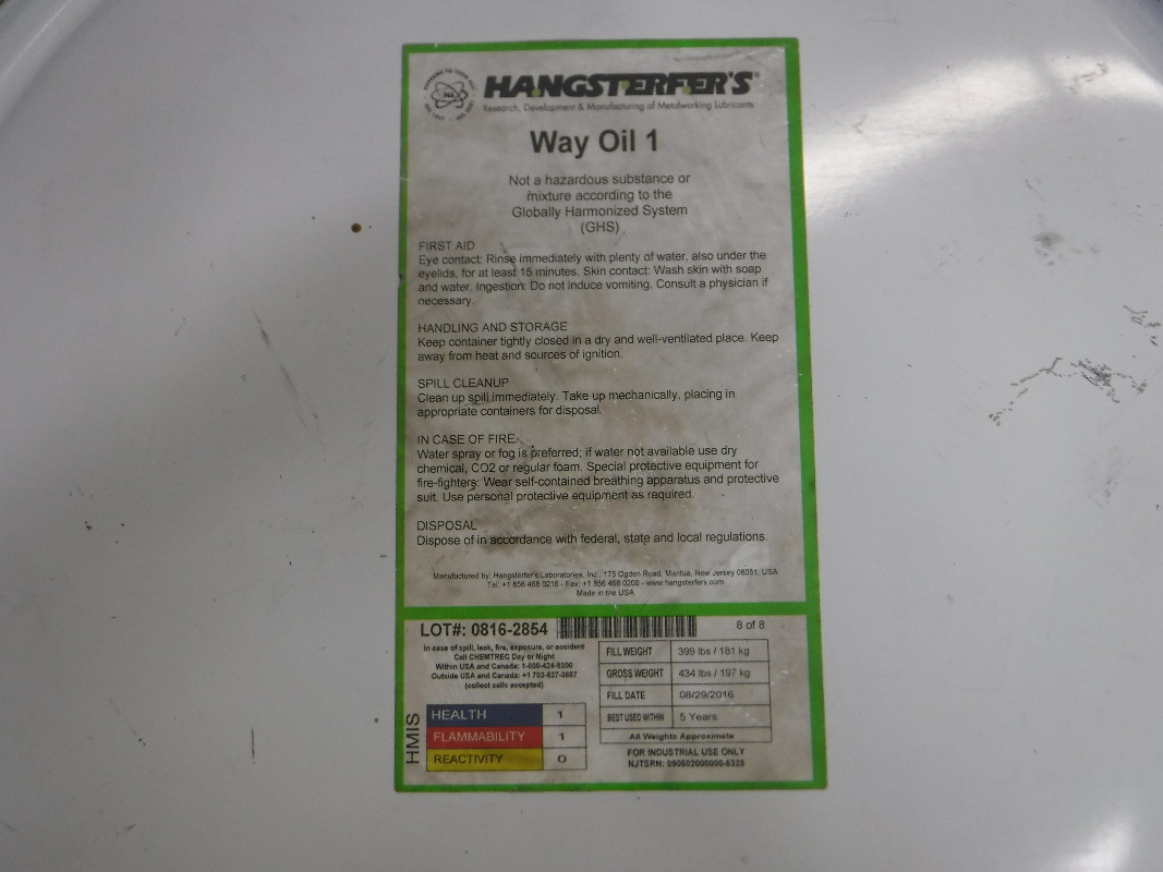 Hangsterfer's Slideway Lubricating Oil 55 Gallon Drum Way Oil 1 ...