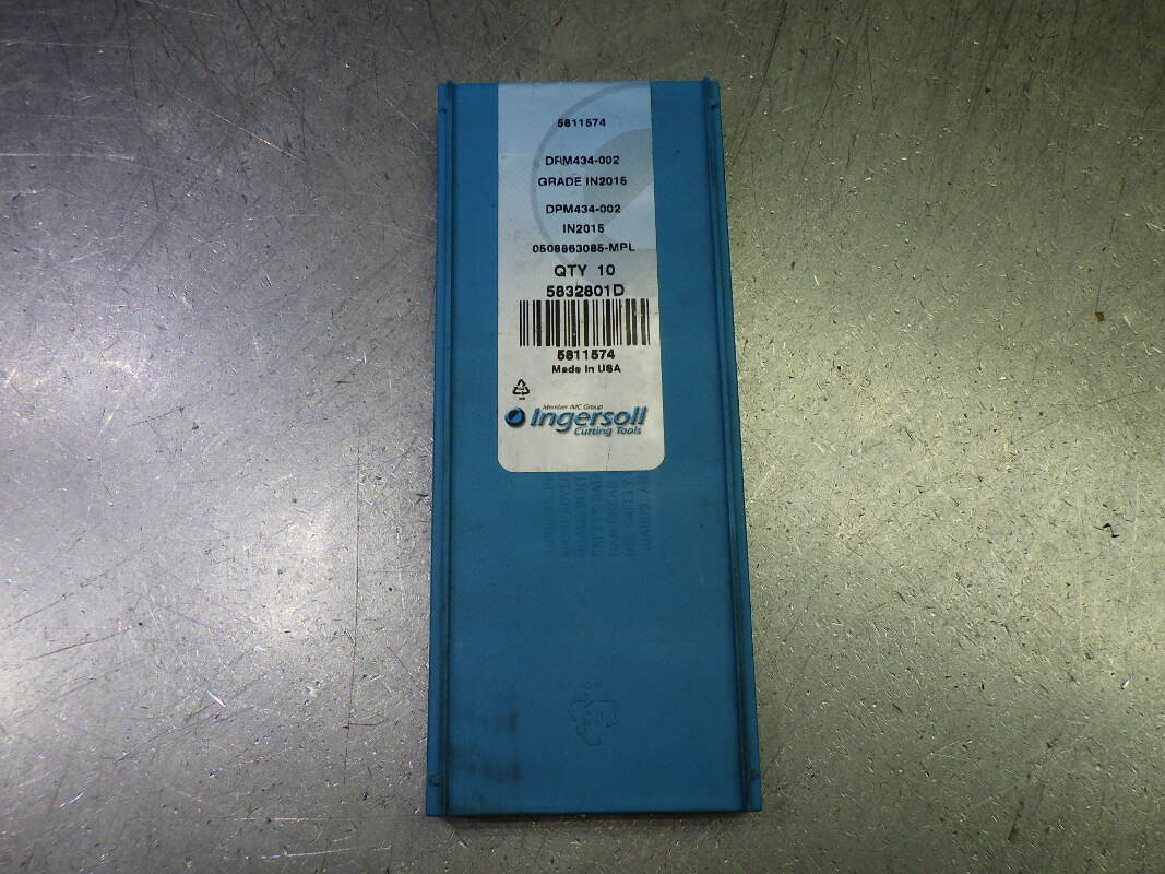 Ingersoll Carbide Milling Inserts QTY10 DPM434-002 IN2015 - Superior ...