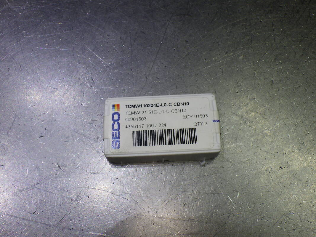 SECO 3 Sided CBN Tipped Carbide Inserts QTY2 TCMW 21 51 E-L0-C/TCMW110204E-L0-C CBN10 (LOC1270B ...