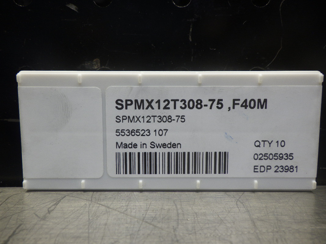 SECO Carbide Inserts QTY10 SPMX12T308-75 F40M (LOC2763C) - Superior ...