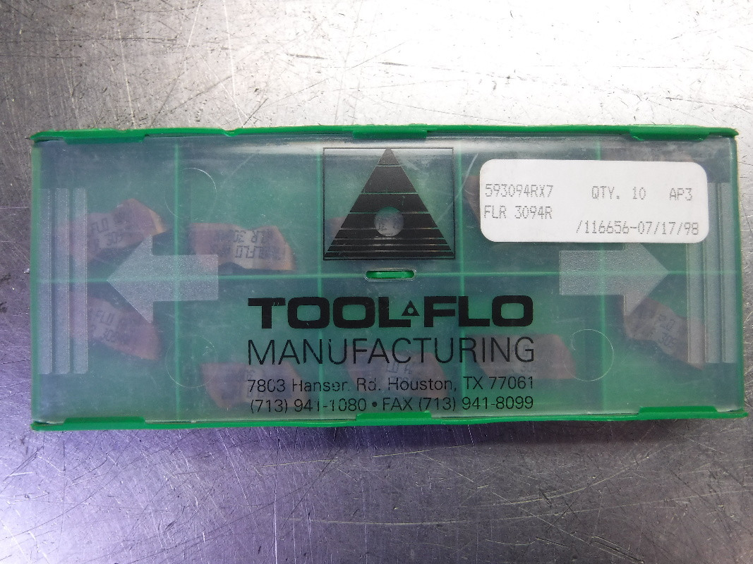 Tool Flo Carbide Inserts QTY10 FLR 3094R AP3 (LOC2405) - Superior ...