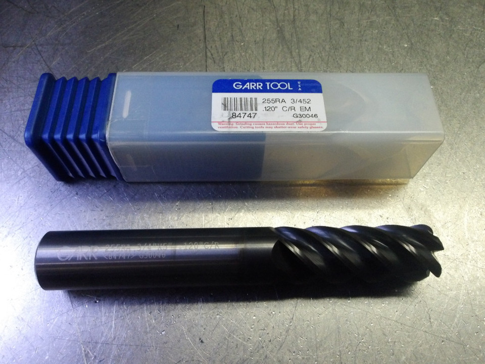 Garr 3/4" 5 Flute Carbide CR Endmill 3/4" Shank .120 R 255 RA 3/452 ...