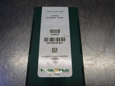 Tool-Flo Carbide Threading Inserts QTY10 V84 NT 5P STUB AC50C ...