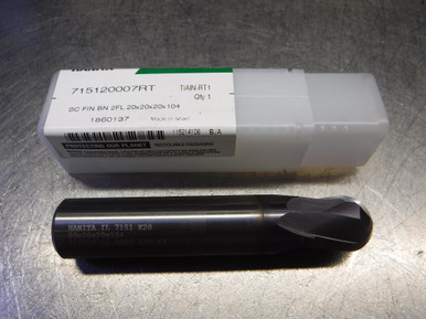 Widia/Hanita 20mm 2 Flute Ballnose Carbide Endmill 715120007RT ...
