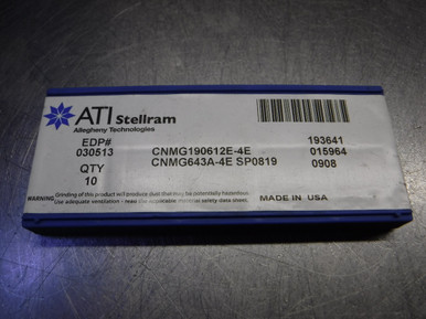 ATI Stellram Carbide Inserts QTY10 CNMG190612E-4E / CNMG643A-4E SP0819 ...