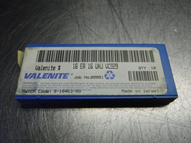 Valenite Carbide Threading Inserts QTY10 16 ER 16 UNJ VC929 - Superior ...