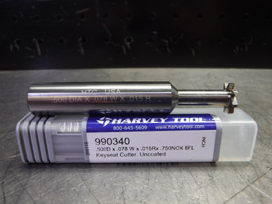 Harvey Tool 1/2" Solid Carbide Keyseat Cutter 1/2" Shank 990340 ...