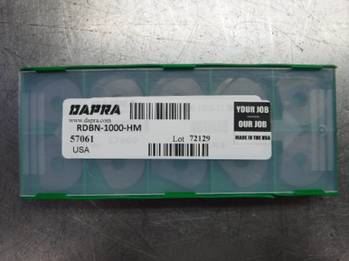 Dapra 1" Carbide Ballnose Inserts QTY10 RDBN-1000-HM - Superior Machine ...
