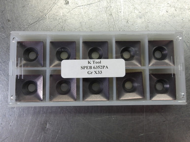 K-TOOL Positive Top Carbide Inserts QTY10 SPEB 6352PA X33 - Superior ...