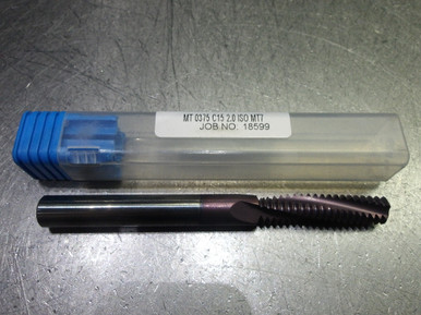 Carmex 3 Flute Carbide Thread Mill 3/8" Shank MT 0375 C15 2.0 ISO MT7 ...