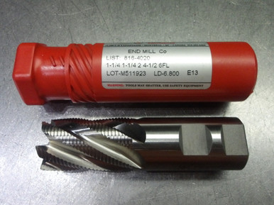 Minicut 1.25" 6 Flute HSSCO Roughing Endmill 1.25" Shank 816-4020 ...