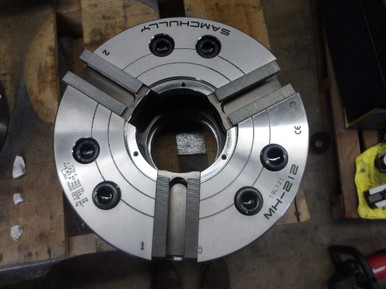 Samchully 12" 3 Jaw Mega Bore Open Center Power Chuck Plain Back Mount ...