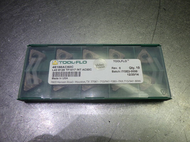 Tool Flo Carbide Threading Inserts QTY10 L43 6125 TF1017 INT AC50C ...