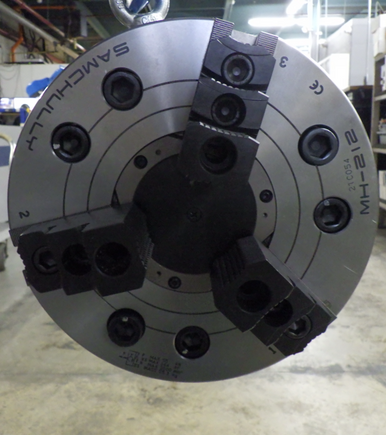 Samchully 12" 3 Jaw Mega Bore Power Chuck w/Hard Jaws Plain Back Mount ...