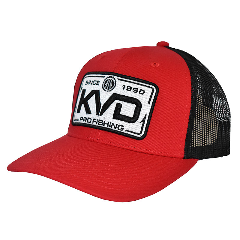 KVD 3D Stitched Logo Red and Black Trucker Hat