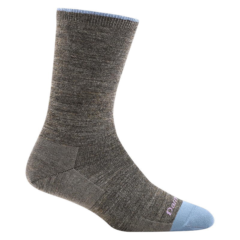 Darn Tough Women's Solid Basic Taupe Crew Lightweight Socks