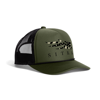 Sitka Gear Icon Flag Hi-Pro Foam Olive Trucker Hat