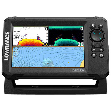 Lowrance Eagle 7” Fish Finder w/ SplitShot HD Transducer & C-MAP US ...