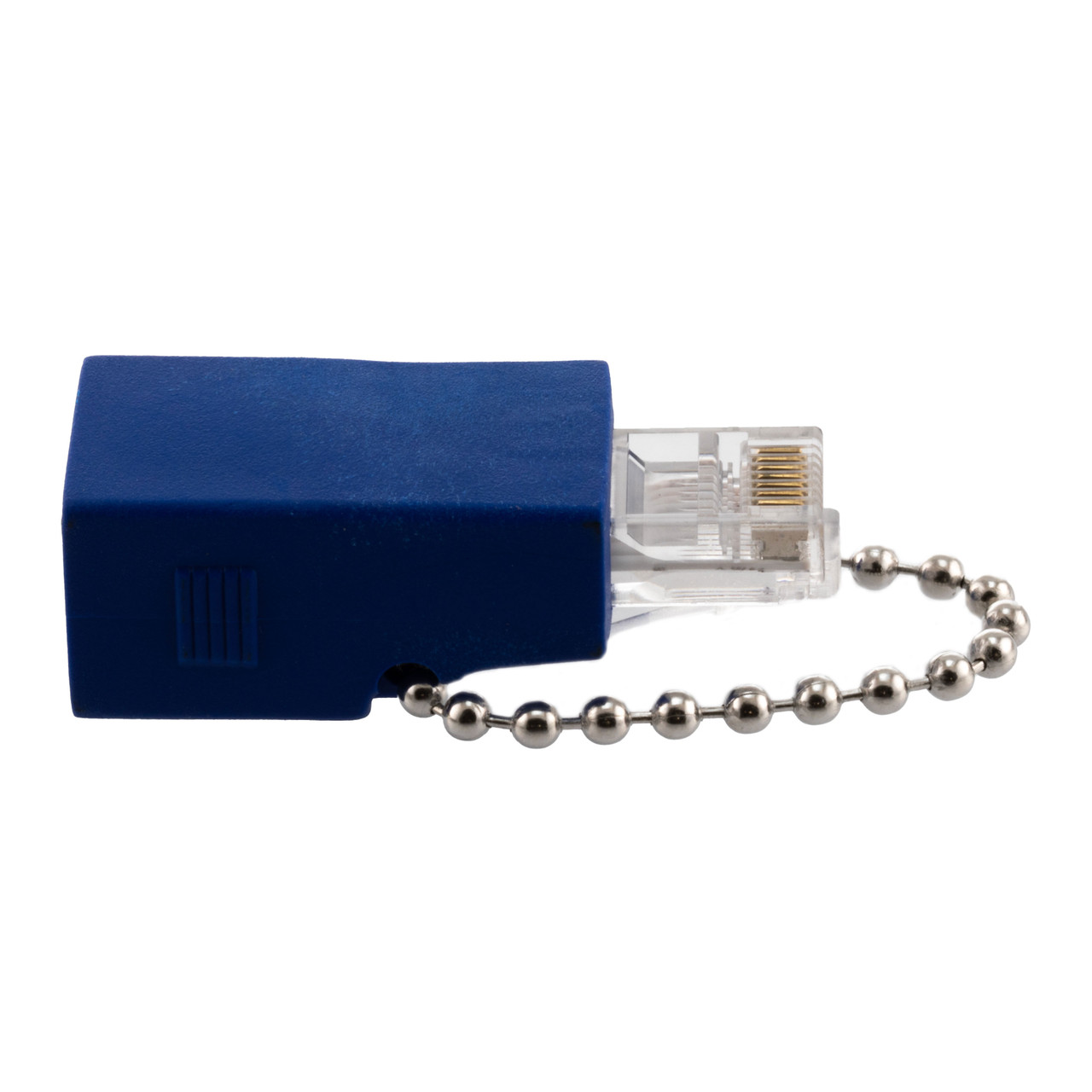 CAT5e Ethernet Loopback Adapter RJ48C Jack & RJ45 Male, Dark Blue