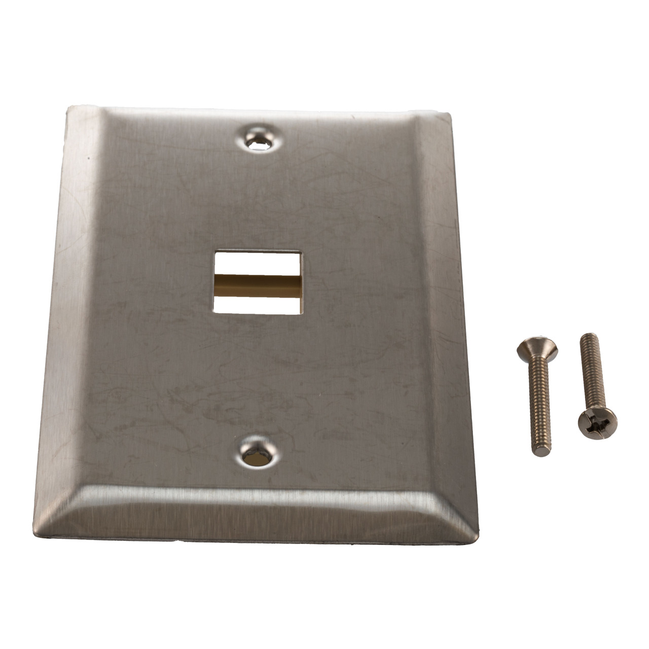 Stainless Steel Wall Plate with 1 Keystone Style Mount Opening