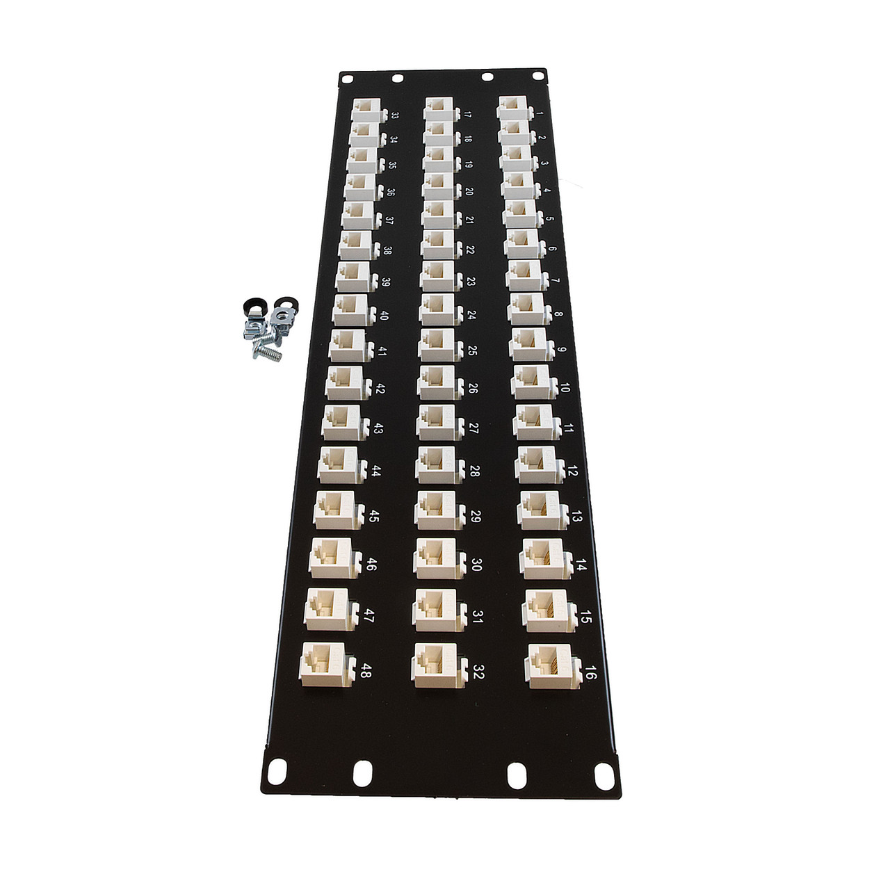 NavePoint 3U (5.25") 19 Inch Panel with 48 Cat6 Mini-Couplers