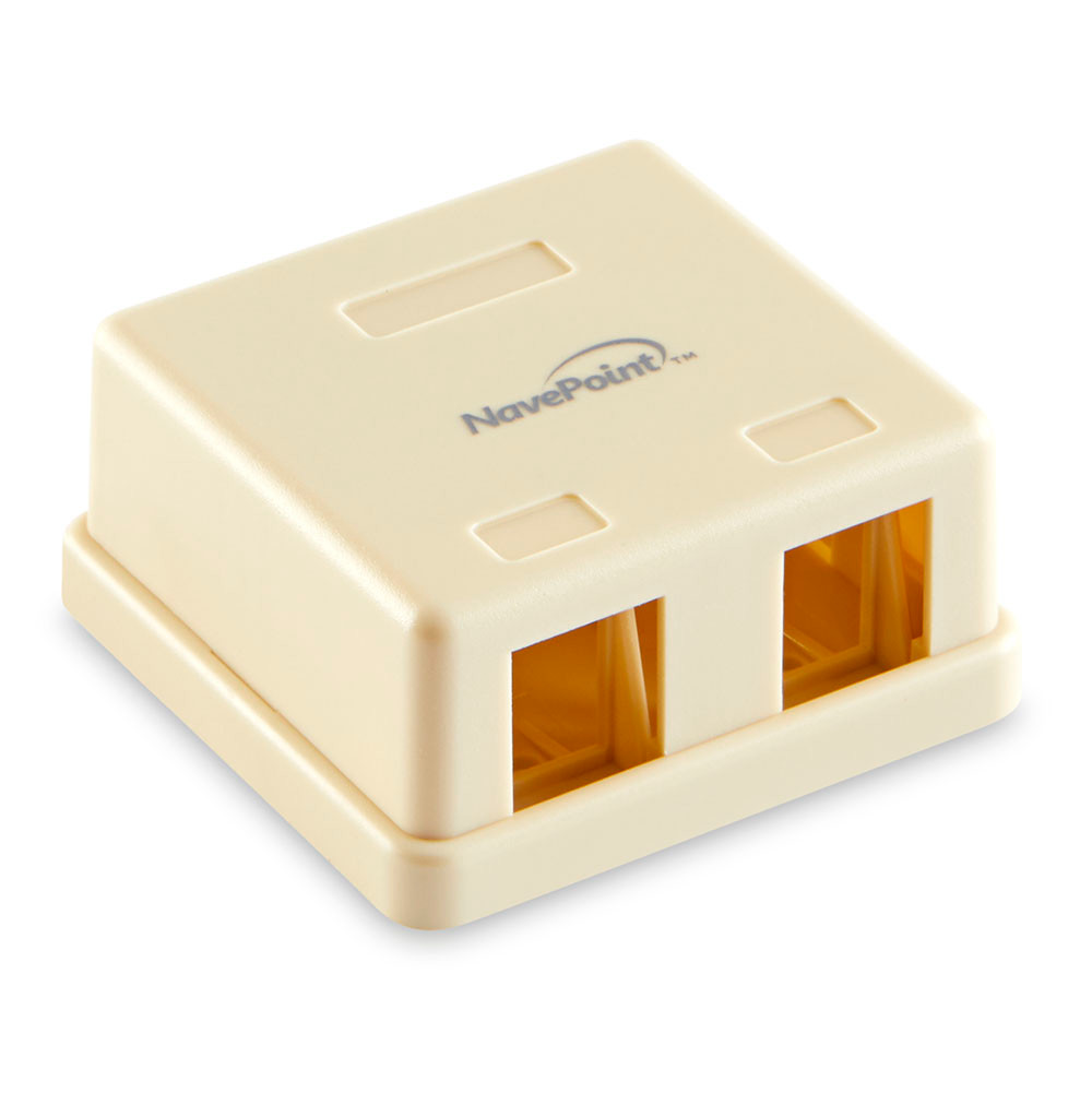 NavePoint Keystone Jack Surface-Mount Box 1-Port White 10-Pack ...