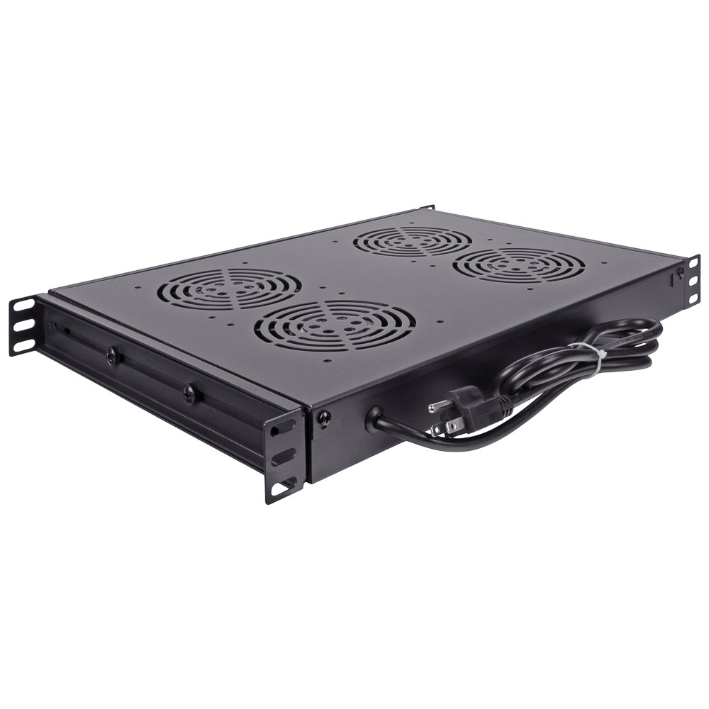 NavePoint 1U Rack Mount Network Cabinet Cooling System With (4) 110 V ...