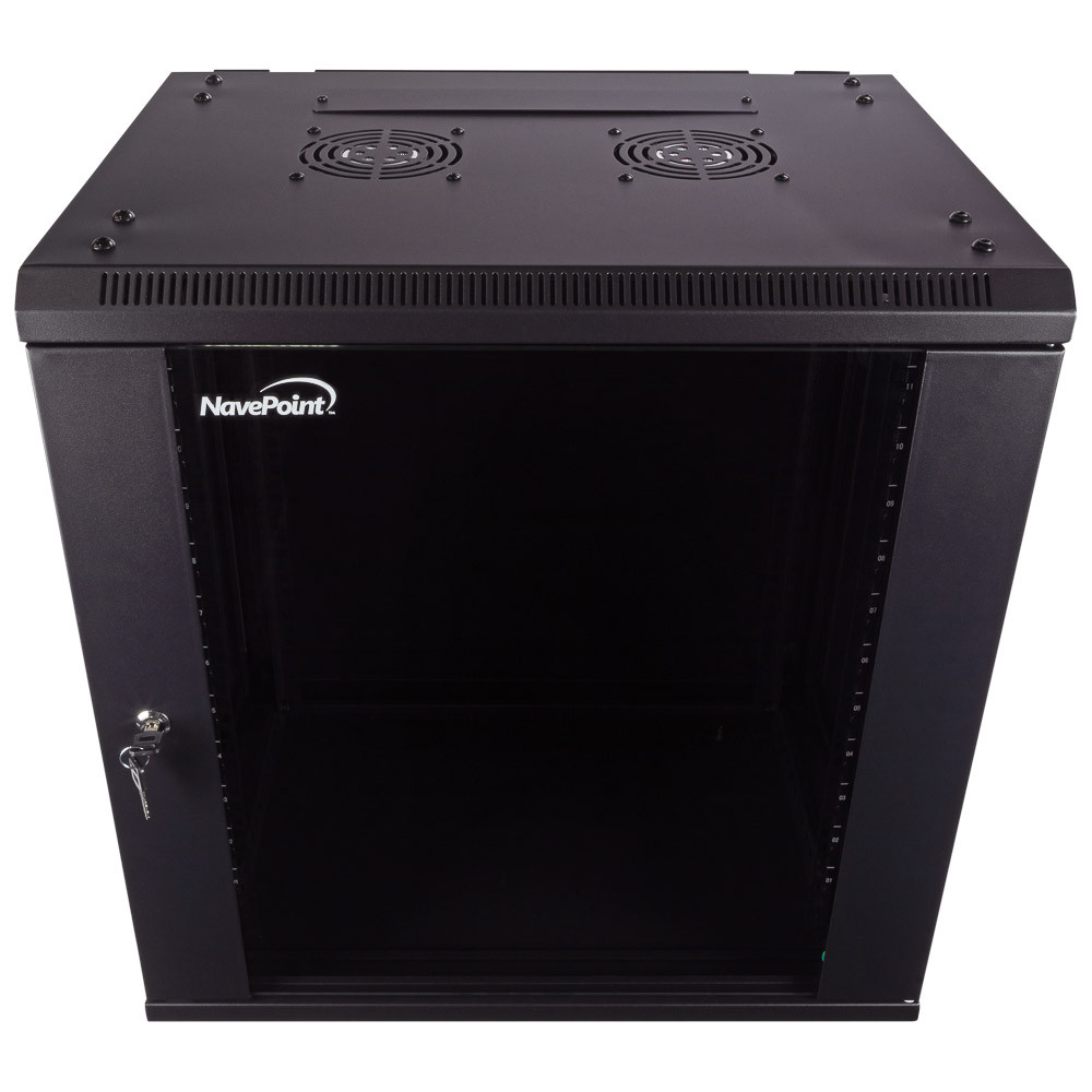 NavePoint 12U 450mm Depth Wallmount Networking Cabinet (Pro Series ...