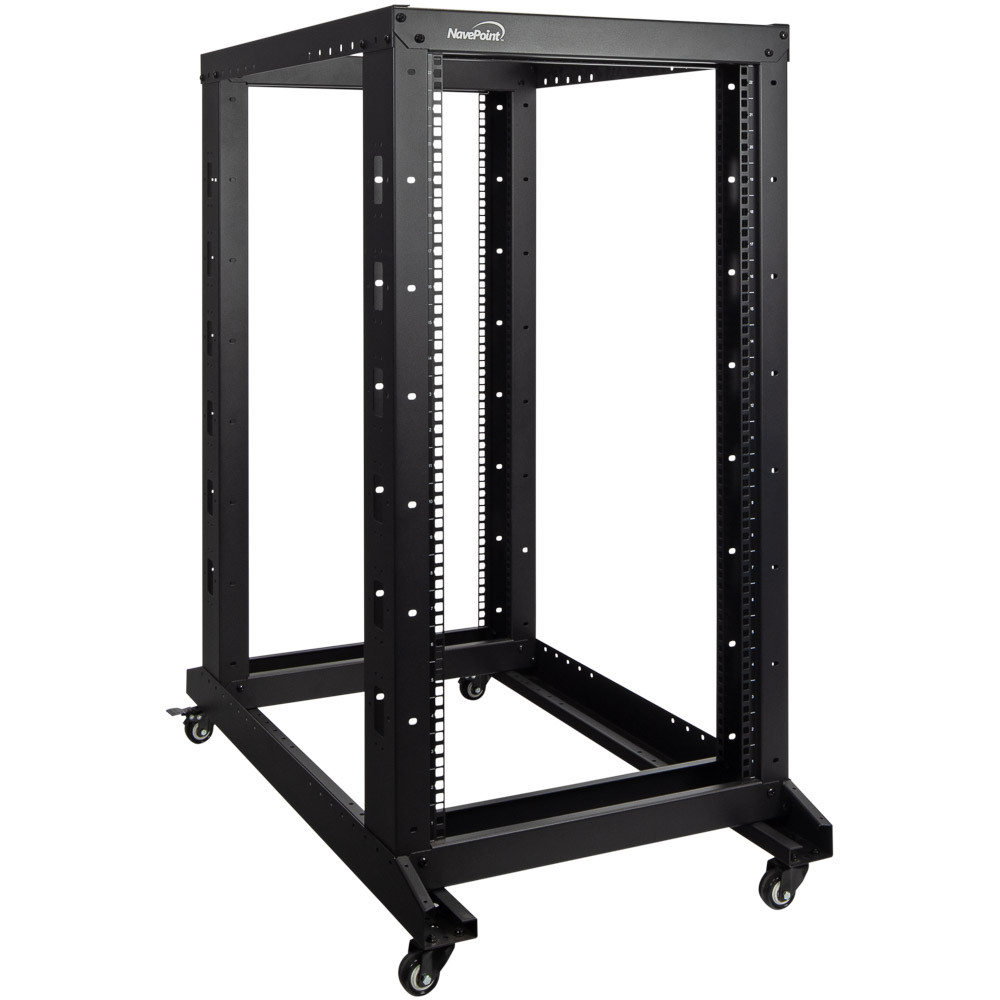 NavePoint 42U 800mm Adjustable Depth 4-Post Open Frame Rack with ...