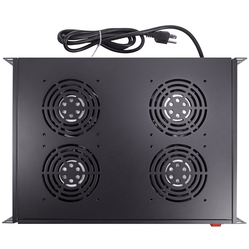 NavePoint 1U Rack Mount Network Cabinet Cooling System With (4) 110 V ...