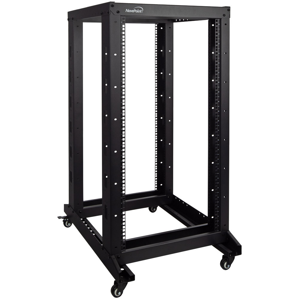 NavePoint 42U 800mm Adjustable Depth 4-Post Open Frame Rack with ...