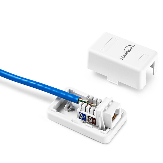 NavePoint Keystone Jack Surface-Mount Box 1-Port White 10-Pack ...