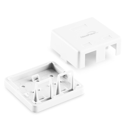NavePoint Keystone Jack Surface-Mount Box 2-Port White 10-Pack ...