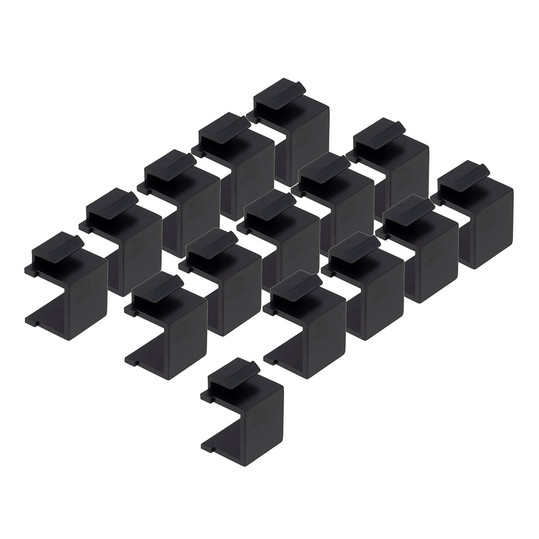 Heavy-Duty Blank Keystone Insert, Thermoplastic , Black, 15-Pack 15 ...