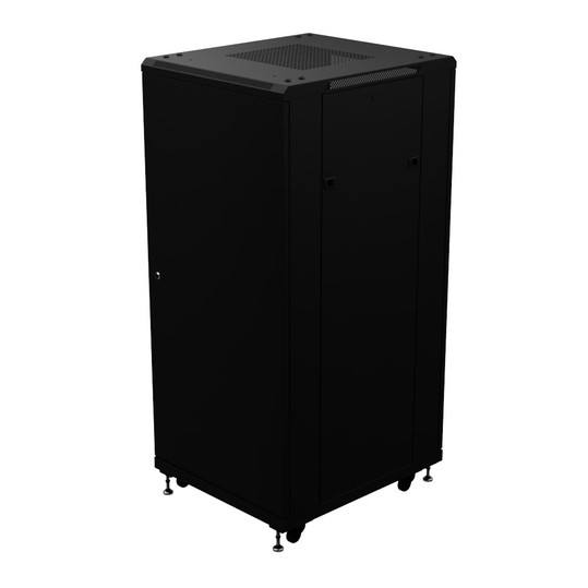 NavePoint 27U AV Rack Cabinet, 28 in depth, Cold-rolled Steel, Black