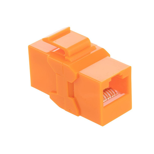 NavePoint CAT6A UTP Inline Keystone Coupler, 10 pack, Orange