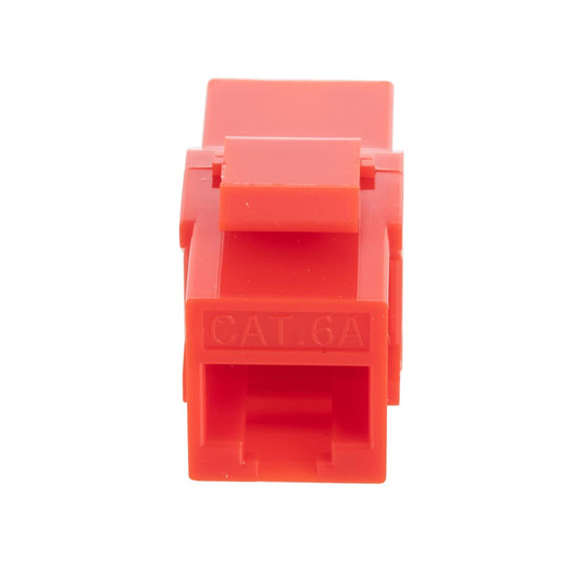 NavePoint CAT6A UTP Inline Keystone Coupler, 10 pack, Red