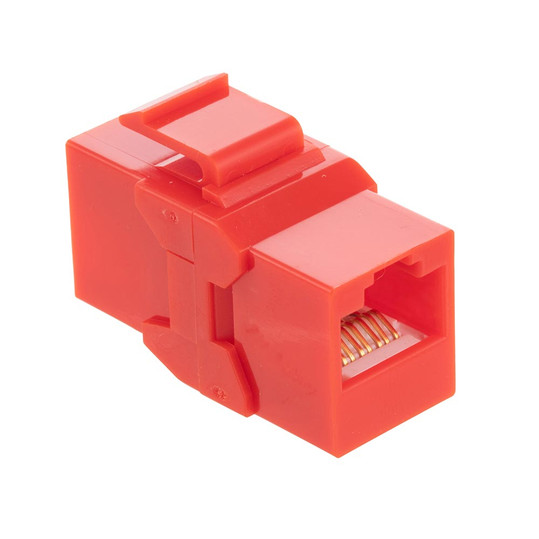 NavePoint CAT6A UTP Inline Keystone Coupler, 15 pack, Red