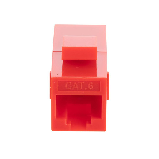 NavePoint CAT6 UTP Inline Keystone Coupler, 25 pack, Red