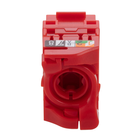 NavePointCAT6A Unshielded Toolless Inline Coupler, 25 pack, Red