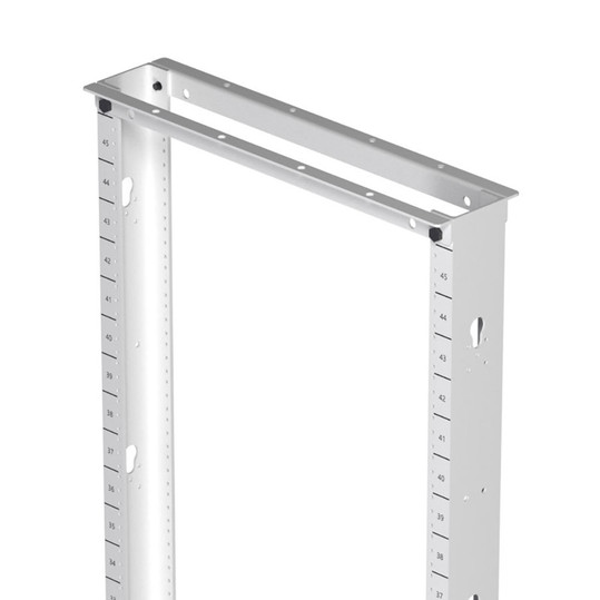 45U Aluminum 2-Post Open Frame Rack, White