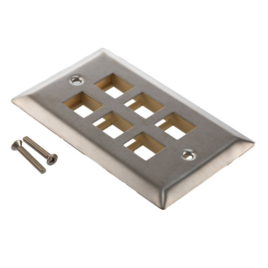 Stainless Steel Wall Plate with Keystone Style Mount Opening