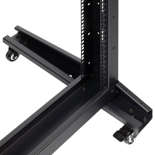 NavePoint 22U 2-Post Open Frame Rack with Casters: 2-Post Racks