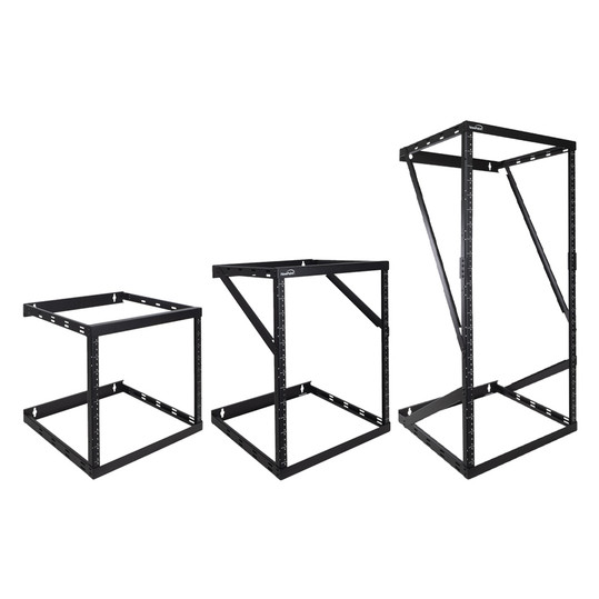 NavePoint 8U, 12U, 22U Height Expandable 2 Post Wall Mount Rack: Wall ...